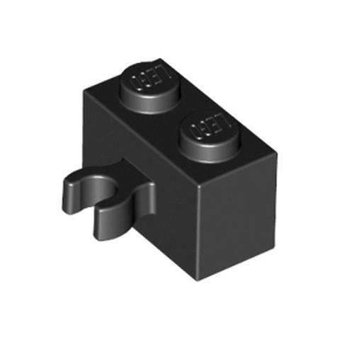 Jual Lego Black Part 30237b Brick, Modified 1 x 2 with Open O Clip ...