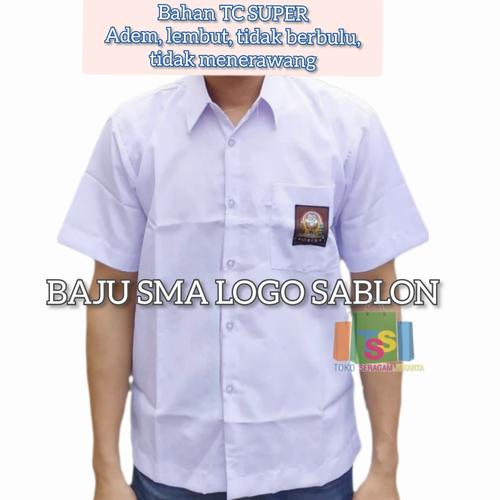 Jual BAJU SERAGAM SMA LOGO SABLON TANGAN PENDEK SIZE S-8L - SMA, L ...