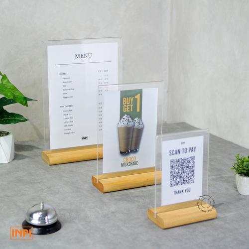 Jual Stand Display Menu Kayu Akrilik - INPI House - A5 - Kota Bandung ...