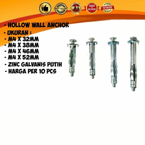 Jual Hollow Wall Anchor M4 Fisher Baut Gypsum Hollow Wall Angkur Isi ...