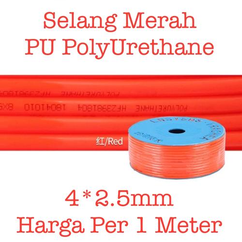 Jual Selang PU Merah Red 4x2.5mm OD 4mm x ID 2.5mm PolyUrethane Harga Per Meter Pneumatic Tube ...