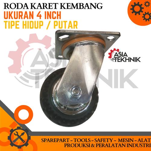 Jual Roda Karet Model Kembang Ukuran 4 Inch Hidup Putar Kapasitas 150 ...