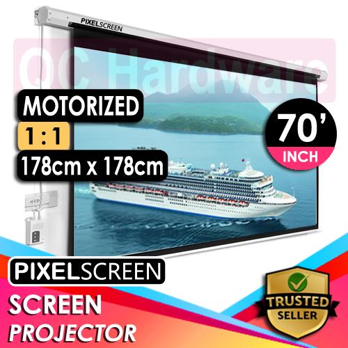 Jual Screen Projector Pixel Motorized 70" Layar Proyektor Otomatis 70 ...
