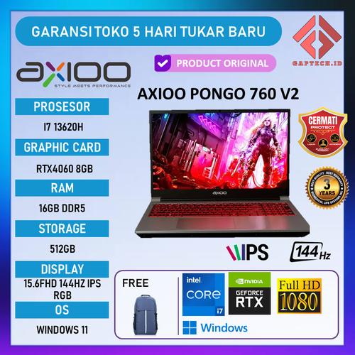 Jual Axioo Pongo 760 V2 I7 13620h Rtx4060 8Gb 16Gb 512Gb W11 Fhd 144Hz ...