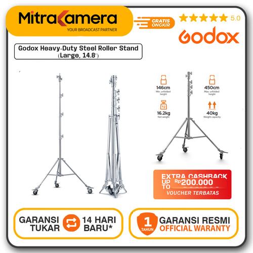 Jual Godox Heavy-Duty Steel Roller Stand (Large, 14.8') - Jakarta ...
