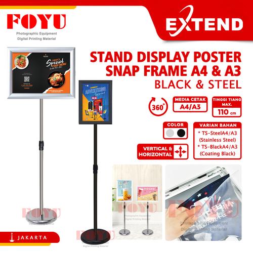Jual Stand Display Poster Snap Frame Steel Black A3 A4 Sign Board ...
