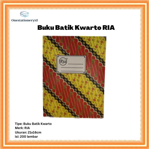 Jual RIA Buku Batik Kwarto / Kuarto Ukuran 16x21cm Isi 200 Lembar Murah ...