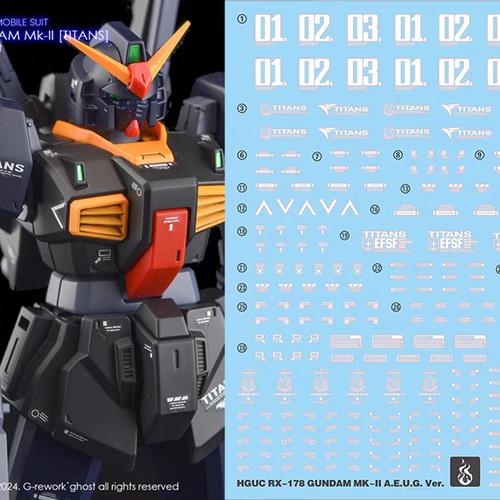 Jual HGUC RX-178 GUN DAM MK-II TITANS COLOR REVIVE VER. WATER DECAL ...