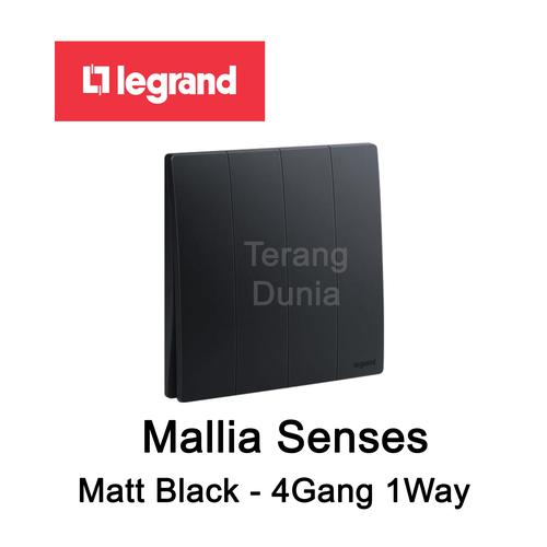 Jual Saklar 4gang 1way Legrand Mallia Senses Mat Black Hitam 281006MB ...