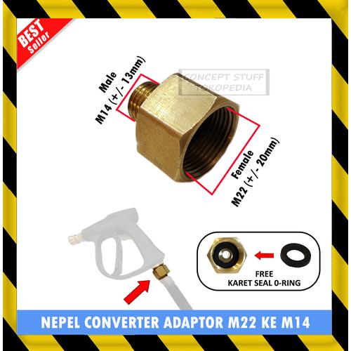 Jual THREAD NEPEL CONVERTER ADAPTOR CONNECTOR M22 FEMALE TO M14 MALE ...