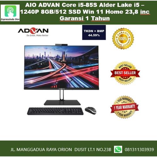Jual AIO ADVAN Core i5-85S Alder Lake i5 – 1240P 8GB/512 SSD Win 11 ...