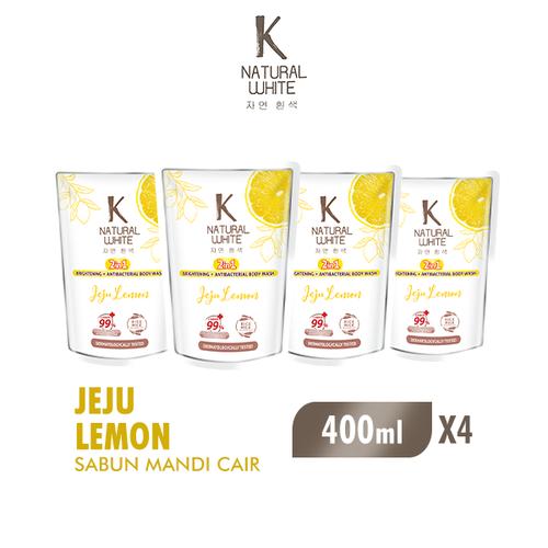 Promo K Natural White Sabun Mandi Jeju Lemon 400 ml x 4 pcs - - Wings ...