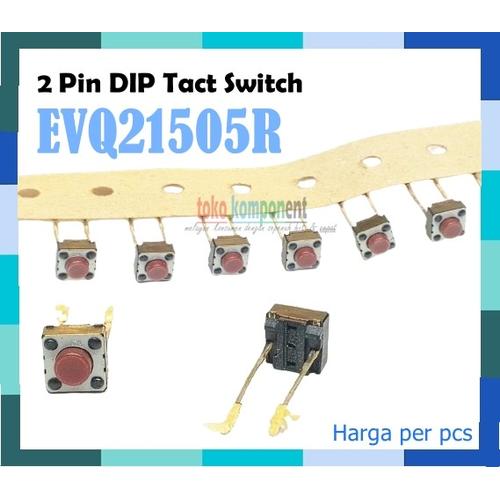 Jual Tactile Push Button 2P EVQ21505R Switch 2 pin red merah - Kota ...