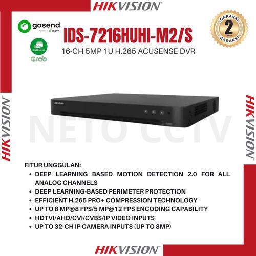 Jual DVR HIKVISION 16CH iDS-7216HUHI-M2/S TURBO HD up to 8MP ACUSENSE ...