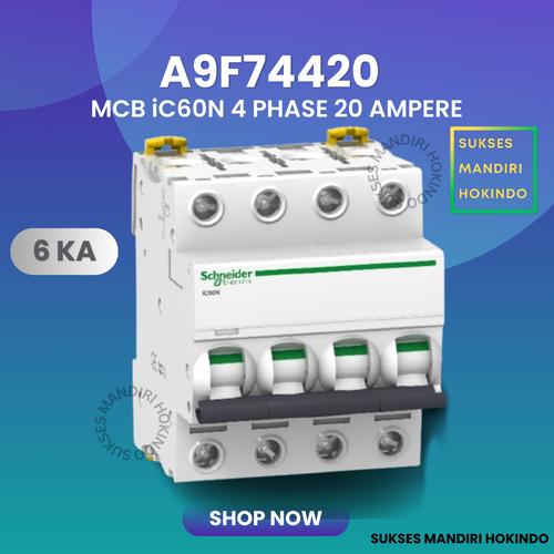 Promo MCB 4p 20a 4 Phase 20 Ampere Original SNI Schneider IC60N 4Pas 20Amper - Jakarta Pusat ...
