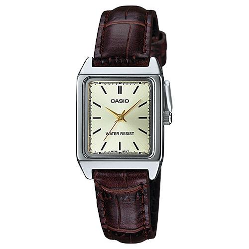 Jual CASIO Tank LTP-V007L-9E Leather vintage classic watch jam tangan ...