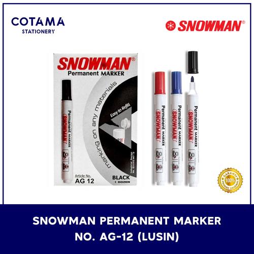Jual Spidol Snowman Permanent Marker AG 12 / G 12 - 1 lusin isi 12 pcs ...
