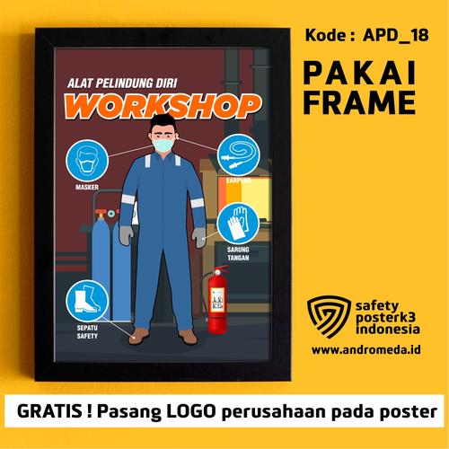 Jual Safety Poster K3: Alat Pelindung Diri Workshop + Frame - 30x21cm ...