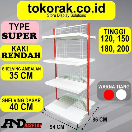 Jual RAK GONDOLA MINIMARKET DOUBLE SUPER KR 40 / 35 CM AMBALAN SHELVING ...