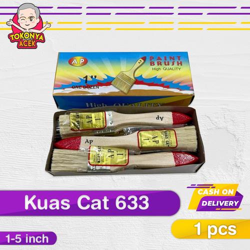 Jual Kuas Cat Tembok/Besi/Kayu Gagang kayu Bulu Halus GRT 1-5 inch - 3 ...