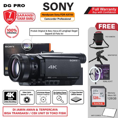 Jual Handycam Sony FDR-AX700 4K Camcorder Professional AX-700 RING ...