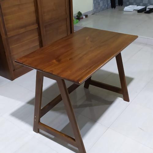 Jual meja kerja / meja komputer kayu solid - walnut, 120x60x75 - Kab ...
