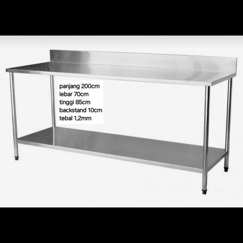 Jual Meja Stainless 200x70x85 Tebal 1,2mm tipe 201 - 120x70x85 - Kab ...