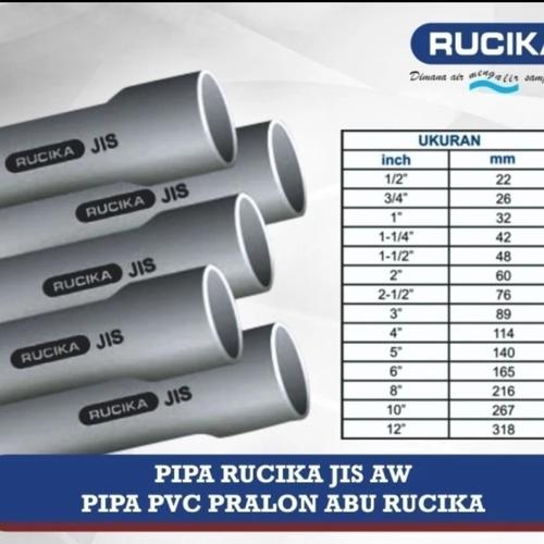 Jual PIPA PVC RUCIKA AW ABU JIS 8 INCH KUALITAS NO.1 ORI ASLI BARANG ...