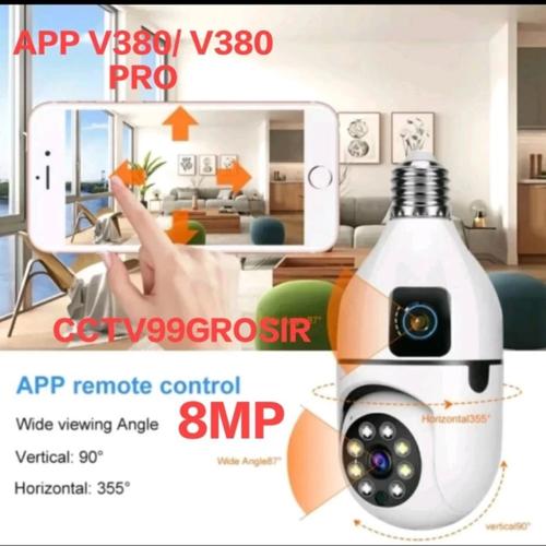 Jual New PTZ Lampu Dual lens 8MP V380 Pro Ip Camera Cctv Speed Dome ...