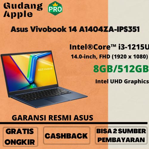 Jual Asus Vivobook 14 A1404ZA-IPS351 Core i3-1215U 8GB 512GB SSD/14 ...
