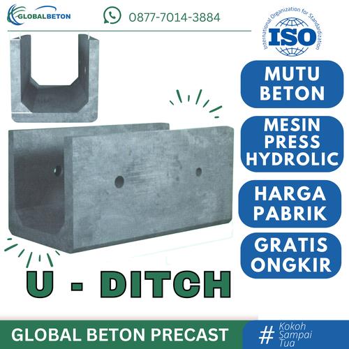 Promo U DITH BETON 50x70x120cm, U-Ditch Saluran air Kokoh Mutu Beton K300, drainase, UDitch ...