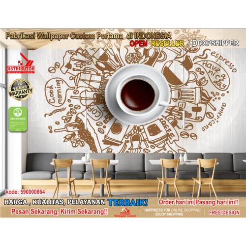 Jual Wallpaper Custom 3D Tema Coffee / Coffee shop / Resto | Wallpaper ...