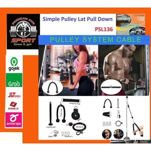 Jual Simple Pulley Lat Pull Down Katrol Support Cable Crossover Fitness ...