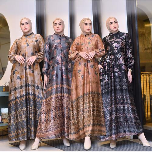 Jual Gamis Sutra Import // Gamis Motif Terbaru // Gamis Mewah - Hitam ...