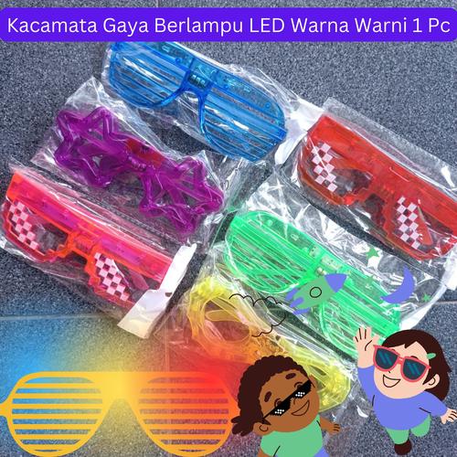 Jual KACAMATA BERGAYA LAMPU LED KELAP KELIP WARNA 1 PCS - Motif - Kab ...