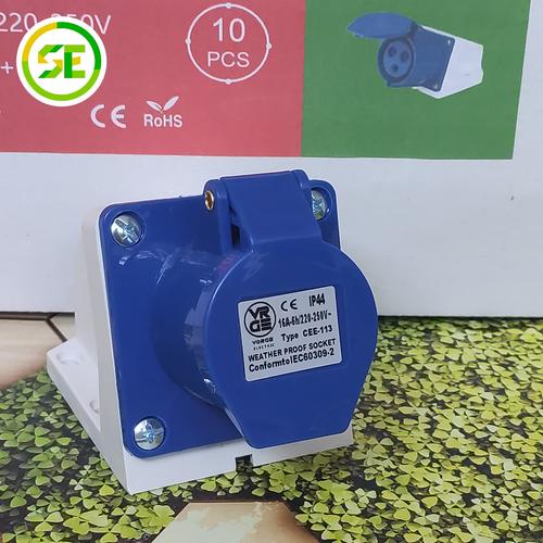Jual Industrial Surface Socket Mounting 3 Pole 16A CEE 113 Stop Kontak ...