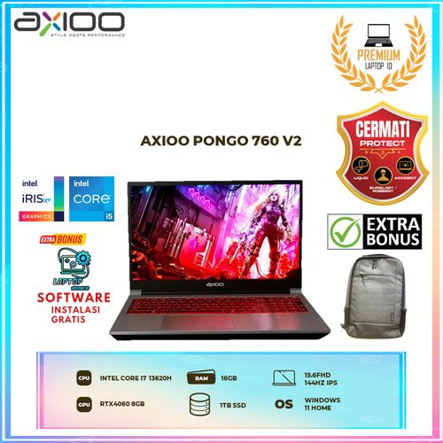 Jual Laptop Axioo pongo 760 v2 I7 13620h rtx4060 8gb 16gb 1tbssd 15.6 ...