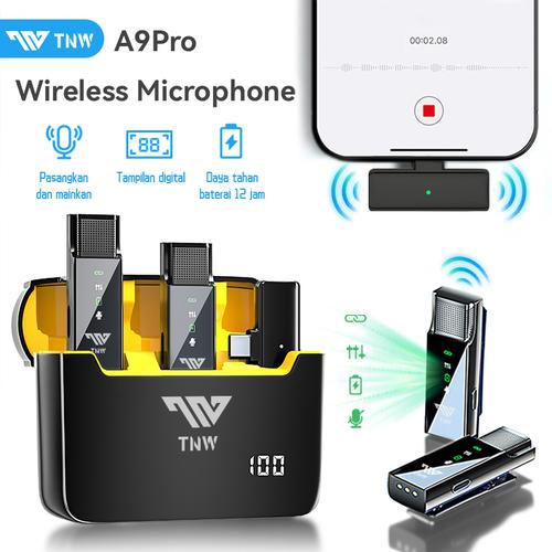 Promo TNW-A9Pro/A8Pro Microphone Wireless Mic bluetooth clip on Live ...