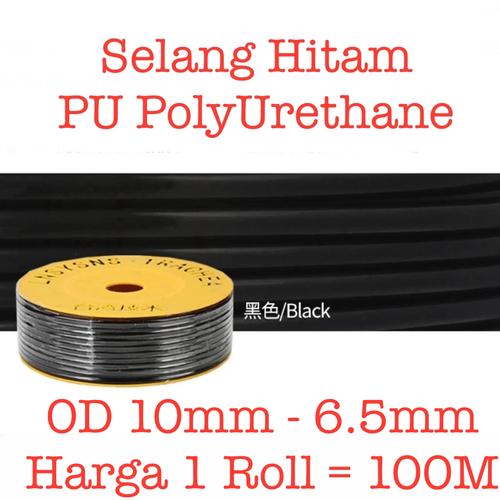 Jual Selang Angin PU Black Hitam 10x6.5mm OD 10mm x ID 6.5mm ...