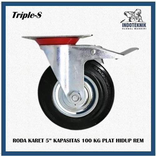 Jual Roda Karet 5 Inch HIDUP REM - Roda Kastor Etalase Trolley Troli ...