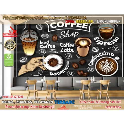 Jual Wallpaper Custom 3D Tema Coffee / Coffeeshop/ Resto | Wallpaper ...