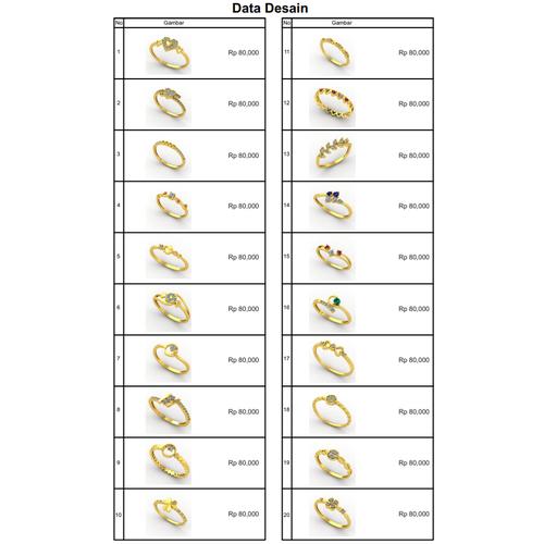 Jual 37 Model Design Perhiasan Emas File STL Gold Jewelry 3D Print - B ...
