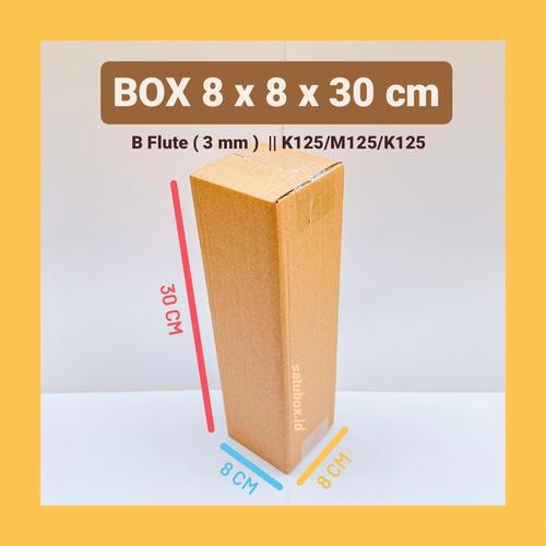 Jual kardus packing karton box polos uk. 8x8x30 cm single wall 3mm ...