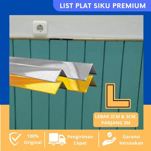 Jual LIST SIKU PLAT GOLD & SILVER ukuran 3x3 dan 2x2 panjang 3Meter - Gold 3x3 (3M) - Kab ...