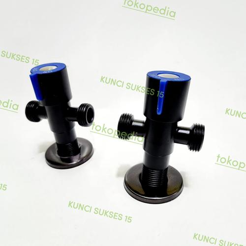 Jual Stop Kran Double Stainless Hitam ANTI KARAT - Stop Kran Cabang ...