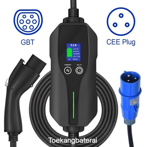 Jual EV Fast Charger Wuling AirEV 32A 7KW GBT dan type 2 EV Charger ...