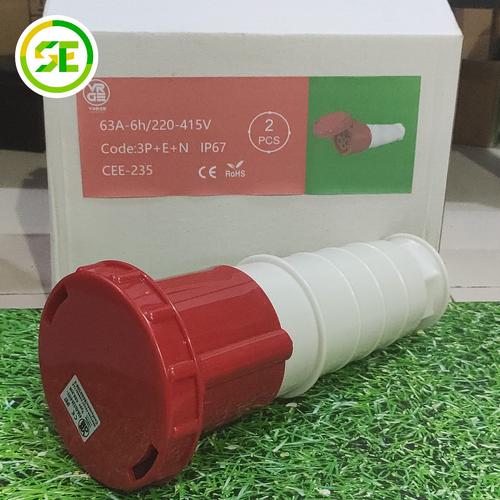 Jual Industrial Mobile Mounting Socket 5Pole 5 Pole 63A CEE 235 5Pin 5 ...