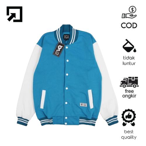 Jual Jaket Varsity Polos Custom Pria Wanita Premium Original Jacket ...