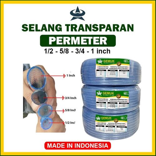 Jual Selang Air Bening Serat Benang Pvc / Transparan Serat Tali Ukuran ...