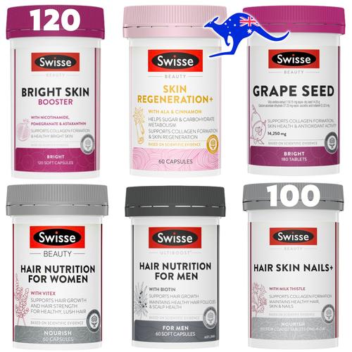 Jual Swisse Hair Skin Nails 100 Tablets / Nutrition for Men Women 60 ...